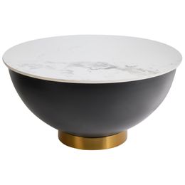 Beliani COUCHTISCH Schwarz/Gold/Wei&szlig; Nadine
