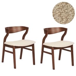 Beliani ESSZIMMERSTUHL 2er-Set Holz Hellbeige Maroa