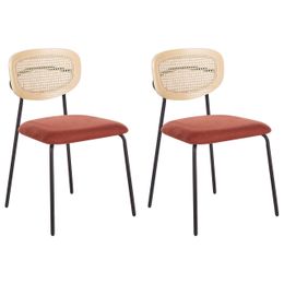 Beliani ESSZIMMERSTUHL 2er-Set Orange Mayetta