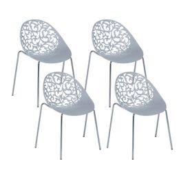 Beliani ESSZIMMERSTUHL 4er-Set Kunststoff Grau Mumford