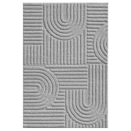 KADIMA DESIGN HOCHFLORTEPPICH RIGI, im Skandi-Boho-Stil, Silber, 80 x 250 cm