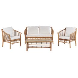Beliani LOUNGE-SET 4-Sitzer hellbraun Maggiore