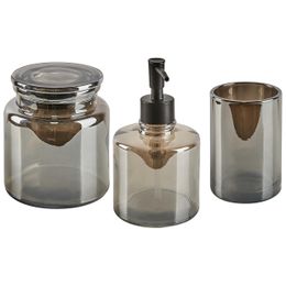 Beliani BADEZIMMER Set 3-teilig Glas grau Managua