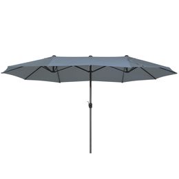 Beliani DOPPELSONNENSCHIRM dunkelgrau 270/460/247 cm Sibilla