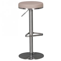 KADIMA DESIGN BARHOCKER H&ouml;henverstellbar Gepolstert Triangel-Fu&szlig;ablage ELBE, Beige 38x38x82 cm