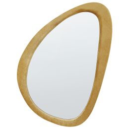 Beliani WANDSPIEGEL Samtstoff senfgelb asymmetrisch 61/91 cm Venas