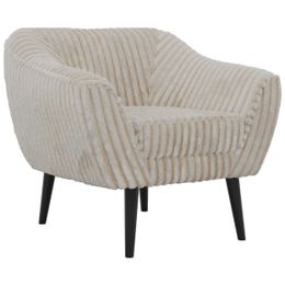 SESSEL PIRS - Beige Cord - Schwarze Beine