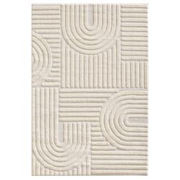 KADIMA DESIGN HOCHFLORTEPPICH RIGI, im Skandi-Boho-Stil, Creme, 200 x 290 cm