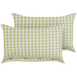 Beliani DEKOKISSEN 2er-Set Olivgr&uuml;n 40/60 cm Talya