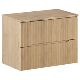 Badplaats WASCHBECKENUNTERSCHRANK Nordic 2 Teile Eiche - 80 x 46 x 59 cm