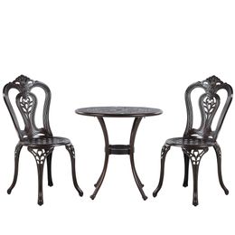 Beliani BALKONSET 2-Sitzer braun Aluminium Bovino