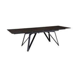 KADIMA DESIGN ESSTISCH Ausziehbar Keramik Glas Marmoroptik Rechteckig Gro&szlig;, Schwarz 180x95x76 cm