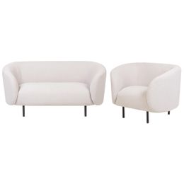 Beliani 3-SITZER SOFA SET Polsterbezug beige/schwarz Loen
