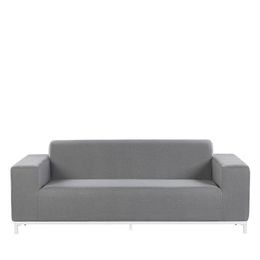 Beliani GARTENSOFA 3-Sitzer grau/weisses Gestell Rovigo