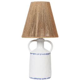 Beliani TISCHLEUCHTE Wei&szlig;/Blau/Beige Larissos
