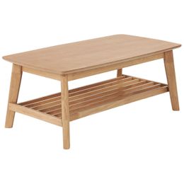 Beliani COUCHTISCH heller Holzfarbton rechteckig 55/100 cm Tulare
