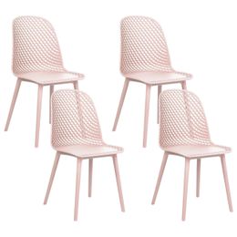 Beliani ESSZIMMERSTUHL 4er-Set Kunststoff Rosa Emory