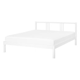 Beliani BETT mit Lattenrost 140x200 cm Wei&szlig; Vannes