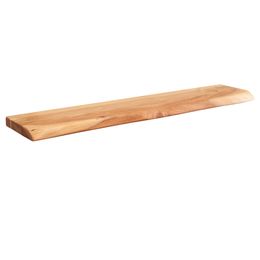 KADIMA DESIGN WANDREGAL Akazienholz Baumkante Rustikal, Beige 80x25x4 cm