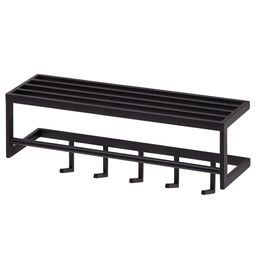 KADIMA DESIGN WANDGARDEROBE Metall Schwarz Modern mit 5 Haken und Kleiderstange