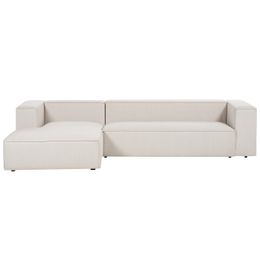 Beliani 3-SITZER-ECKSOFA hellbeige linksseitig Vernon