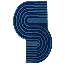 KADIMA DESIGN WOLLTEPPICH LEVEN, geometrisch, Blau, 200 x 290 cm