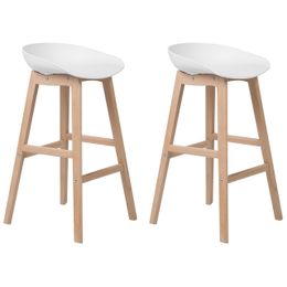 Beliani BARSTUHL 2er-Set Kunststoff Wei&szlig; Micco