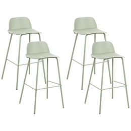 Beliani BARHOCKER 4er-Set Kunststoff Gr&uuml;n Mora