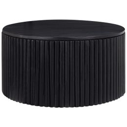 Beliani COUCHTISCH Mangoholz schwarz 70 cm mit Stauraum Kirkwood