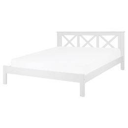 Beliani BETT mit Lattenrost 160x200 cm Wei&szlig; Tannay