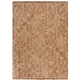KADIMA DESIGN OUTDOORTEPPICH Waschbar CLYST, mit Rautenmuster, Natur-Terrakotta, 200 x 290 cm