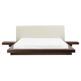 Beliani BETT mit Lattenrost 160x200 cm Dunkler Holzfarbton Zen