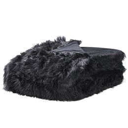 Beliani TAGESDECKE Schwarz 200 x 220 cm Delice