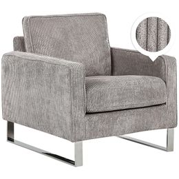 Beliani SESSEL Cord Grau Vind