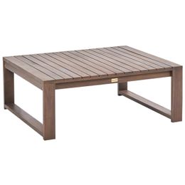 Beliani GARTEN BEISTELLTISCH zertifiziertes Akazienholz dunkelbraun 90/75 cm Timor