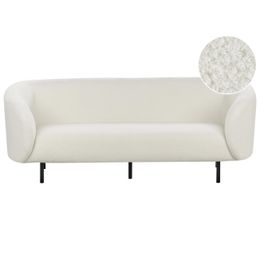Beliani 3-SITZER-SOFA Boucl&eacute; wei&szlig;/schwarz Loen