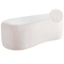 Beliani POUF Cremewei&szlig; Bayard