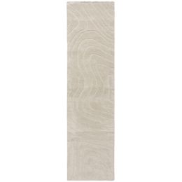 KADIMA DESIGN WOLLTEPPICH LEVEN, abstrakt, Beige, 60 x 230 cm