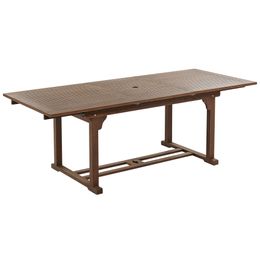 Beliani GARTENTISCH Akazienholz dunkelbraun 160-220/90 cm ausziehbar Amantea