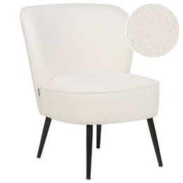 Beliani SESSEL Boucl&eacute; wei&szlig;/schwarz Voss