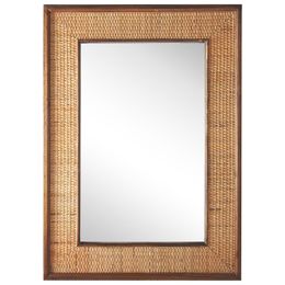 Beliani WANDSPIEGEL Holz hellbraun rechteckig 54/74 cm Iguala