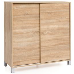 KADIMA DESIGN SCHUHSCHRANK Holz f&uuml;r 20 Paar Schuhe mit Schiebet&uuml;ren, Beige 100x38x108 cm