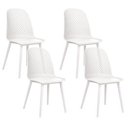 Beliani ESSZIMMERSTUHL 4er-Set Kunststoff Wei&szlig; Emory