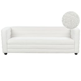Beliani 3-SITZER-SOFA Boucl&eacute; cremewei&szlig; Hofn