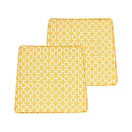Beliani GARTENSTUHLKISSEN 2er-Set Gelb 37/34 cm Terni