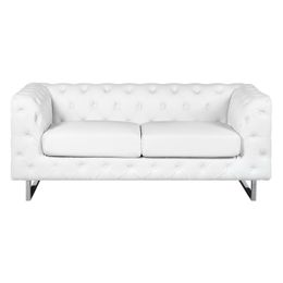 Beliani 2-SITZER-SOFA Kunstleder Wei&szlig; Vissland