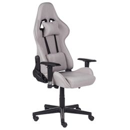 Beliani GAMINGSTUHL Polyester Grau Warrior
