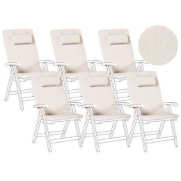 Beliani OUTDOOR-SITZKISSEN 6er-Set Hellbeige 50/45 cm Java/Amantea Premium