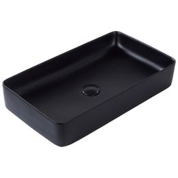 Beliani AUFSATZWASCHBECKEN 61/35 cm Schwarz Ulua
