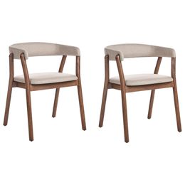 Beliani ESSZIMMERSTUHL 2er-Set Beige Mylo